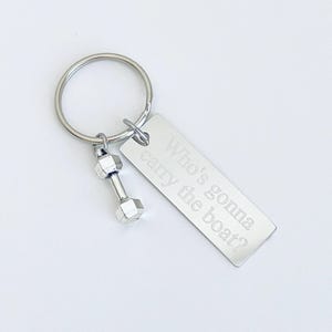 Personalized Dumbbell Key Chain. Customized Stainless Steel Tag ...