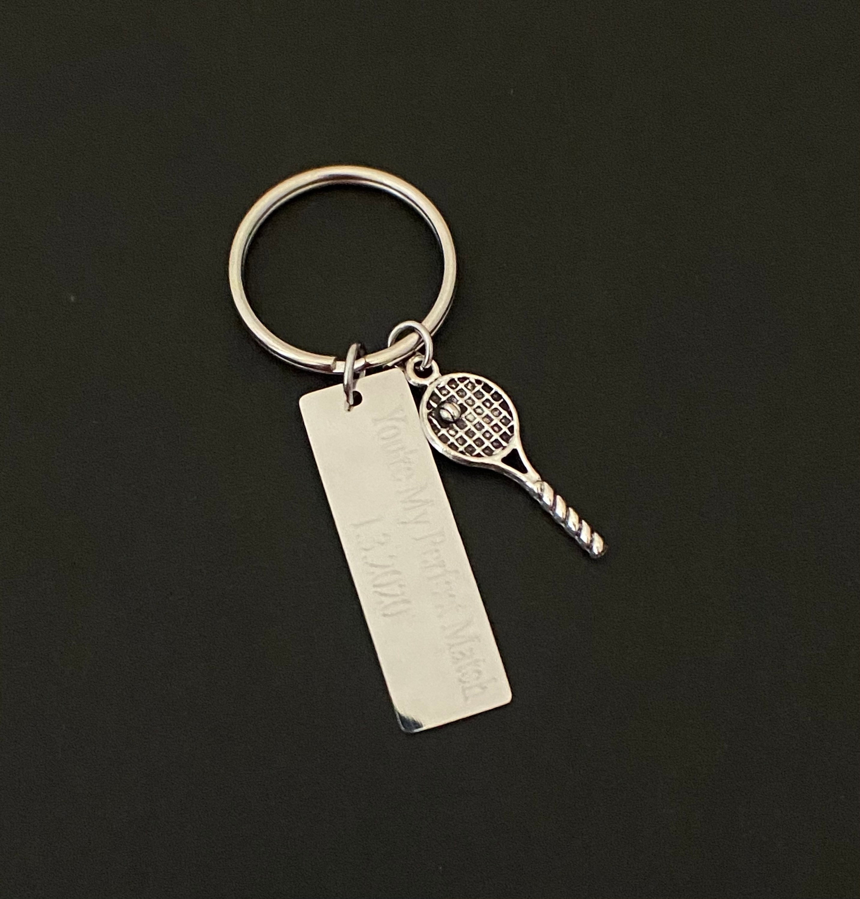 Tennis Key Chain. Personalized Stainless Steel Key Chain. | Etsy