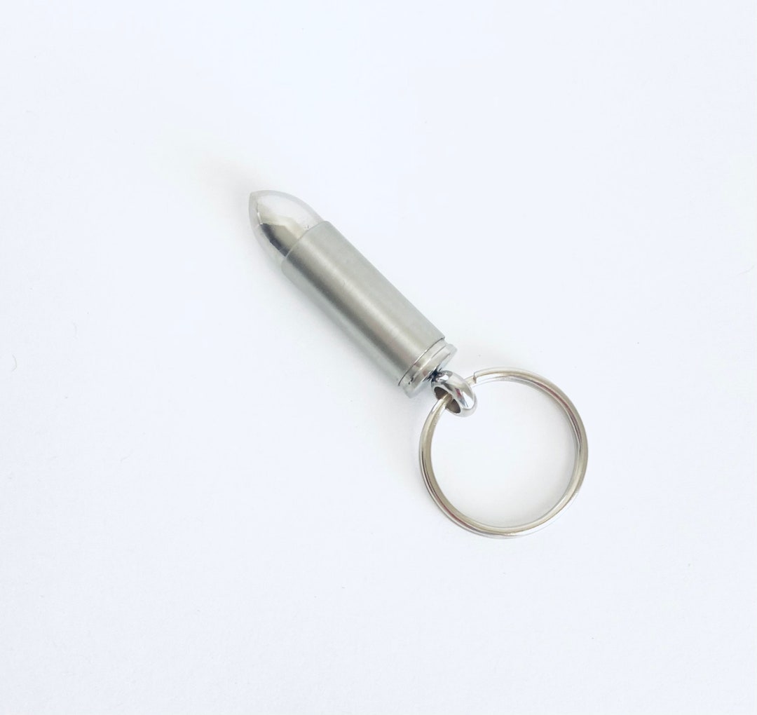 Personalized Stainless Steel Hollow Bullet Key Chain OR Necklace ...
