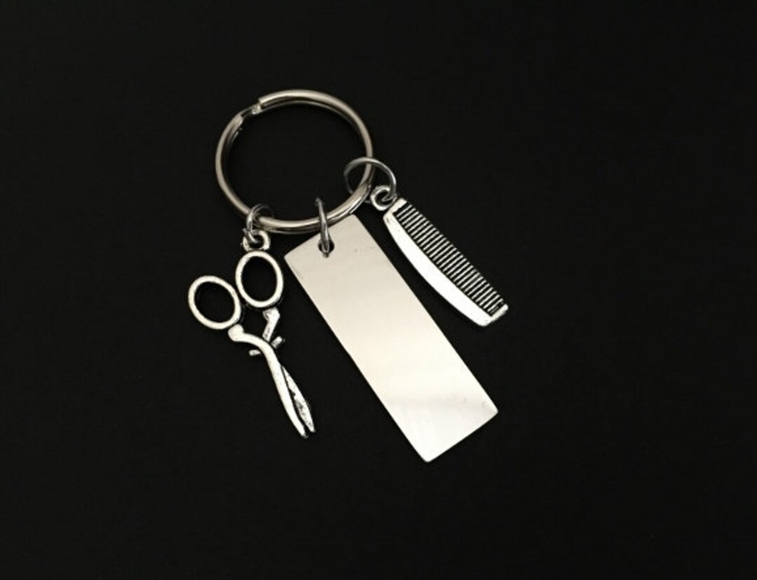 Personalized Hair Stylist Key Chain. Customized Stainless Steel Tag ...