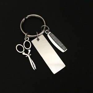 Personalized Hair Stylist Key Chain. Customized Stainless Steel Tag ...