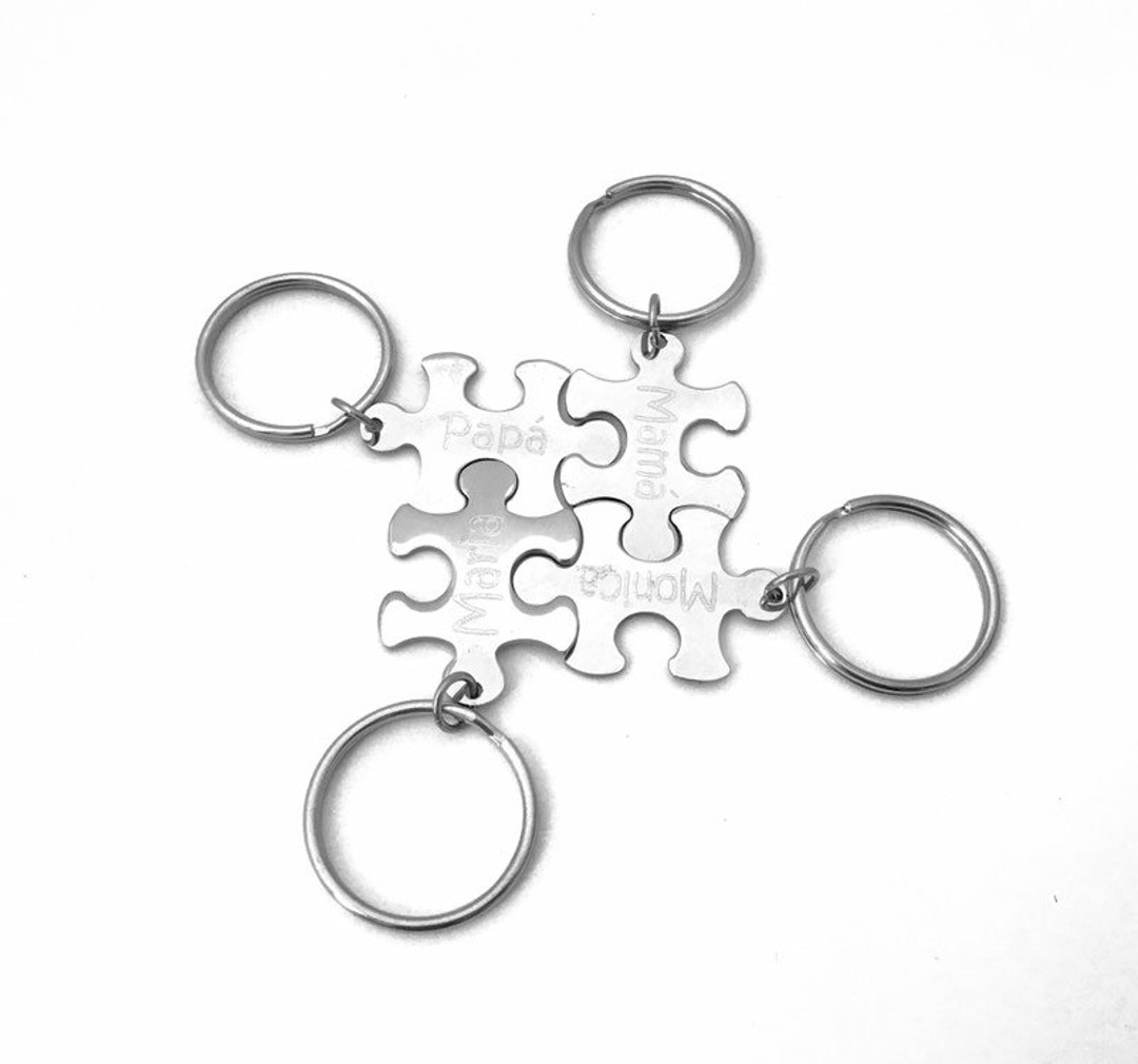 Personalized Puzzle Key Chain. Stainless Steel Puzzle Key Chain ...
