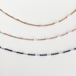 Delicate Chain Necklace. Sterling Silver Chain Necklace. Two Tone Chain ...