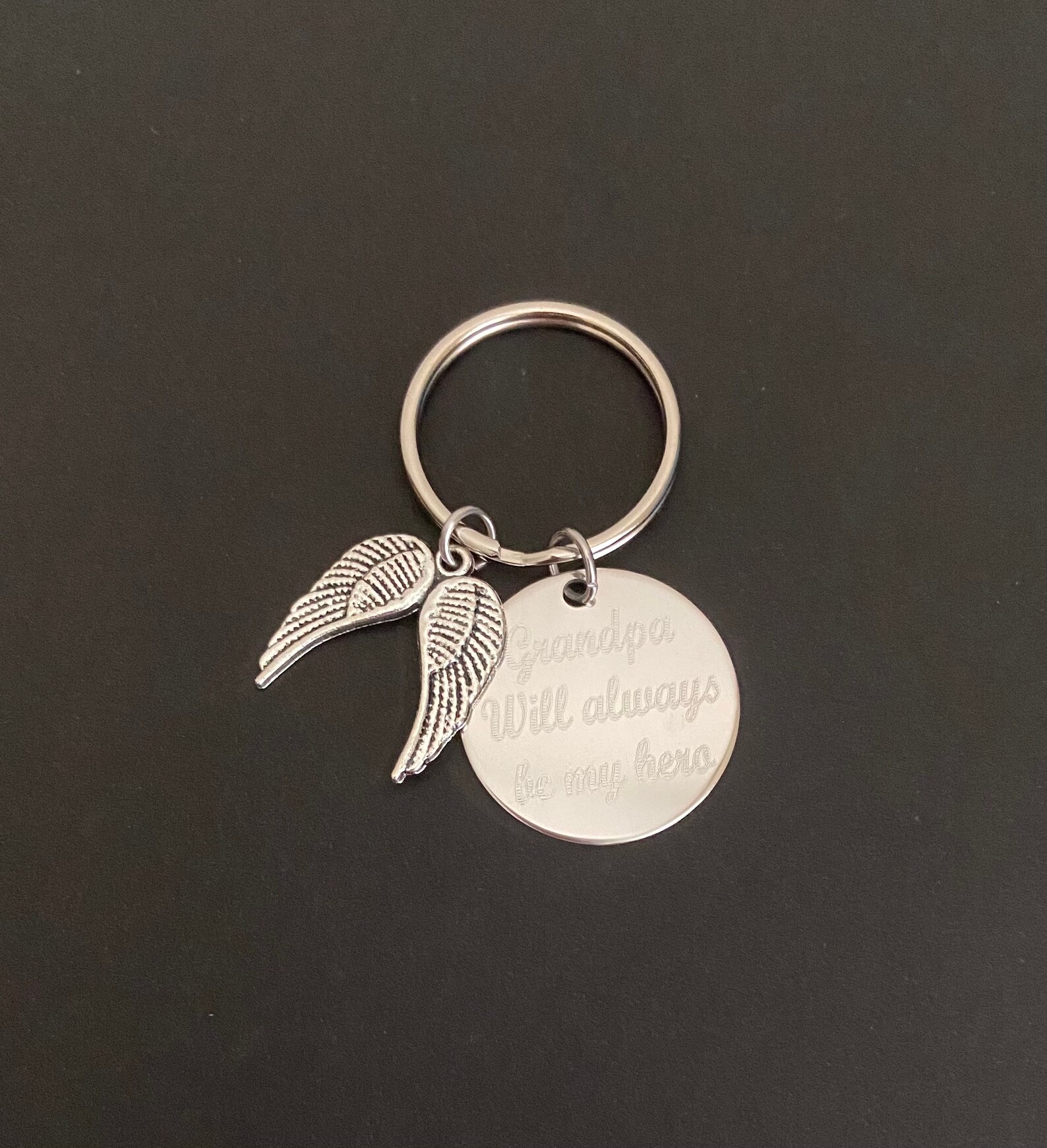 Personalized Angel Wings Key Chain. Customized Stainless Steel - Etsy
