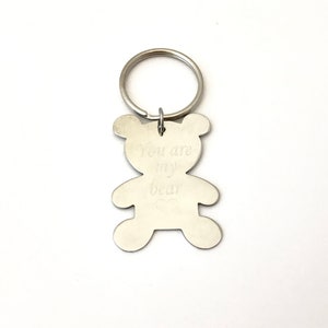 Customized Bear Key Chain.engraved Stainless Steel Bear Key Chain ...