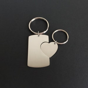 Personalized Heart Key Chain Set. Matching Key Chains. Father Daughter ...