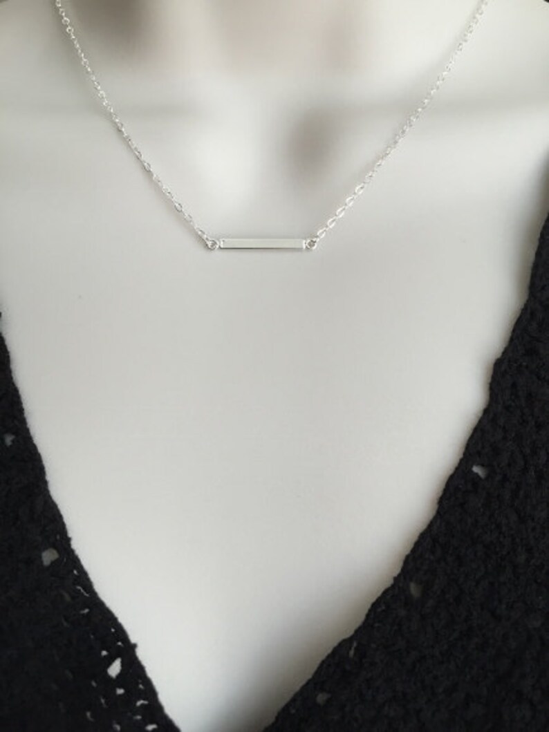 Sterling Silver Bar Necklace. Dainty Layer Necklace. Sterling | Etsy