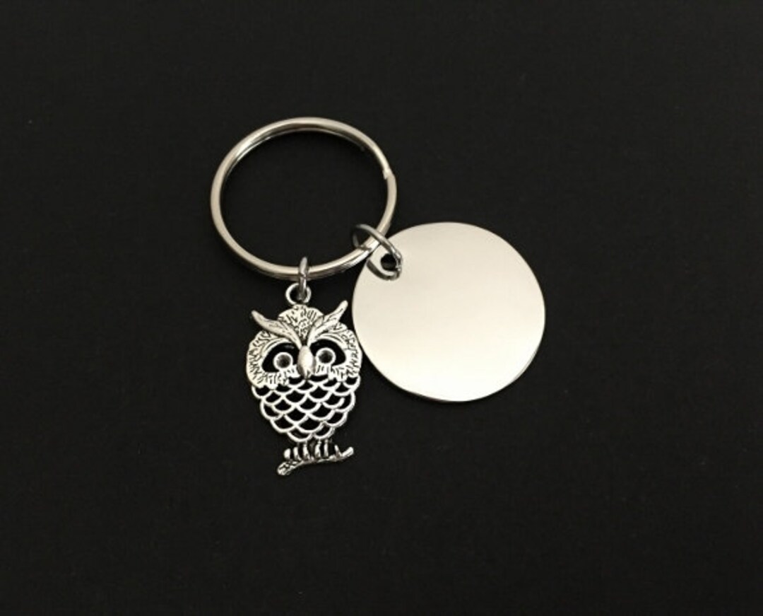 Owl Key Chain. Personalized Name Key Chain. Filigree Owl Key Chain ...