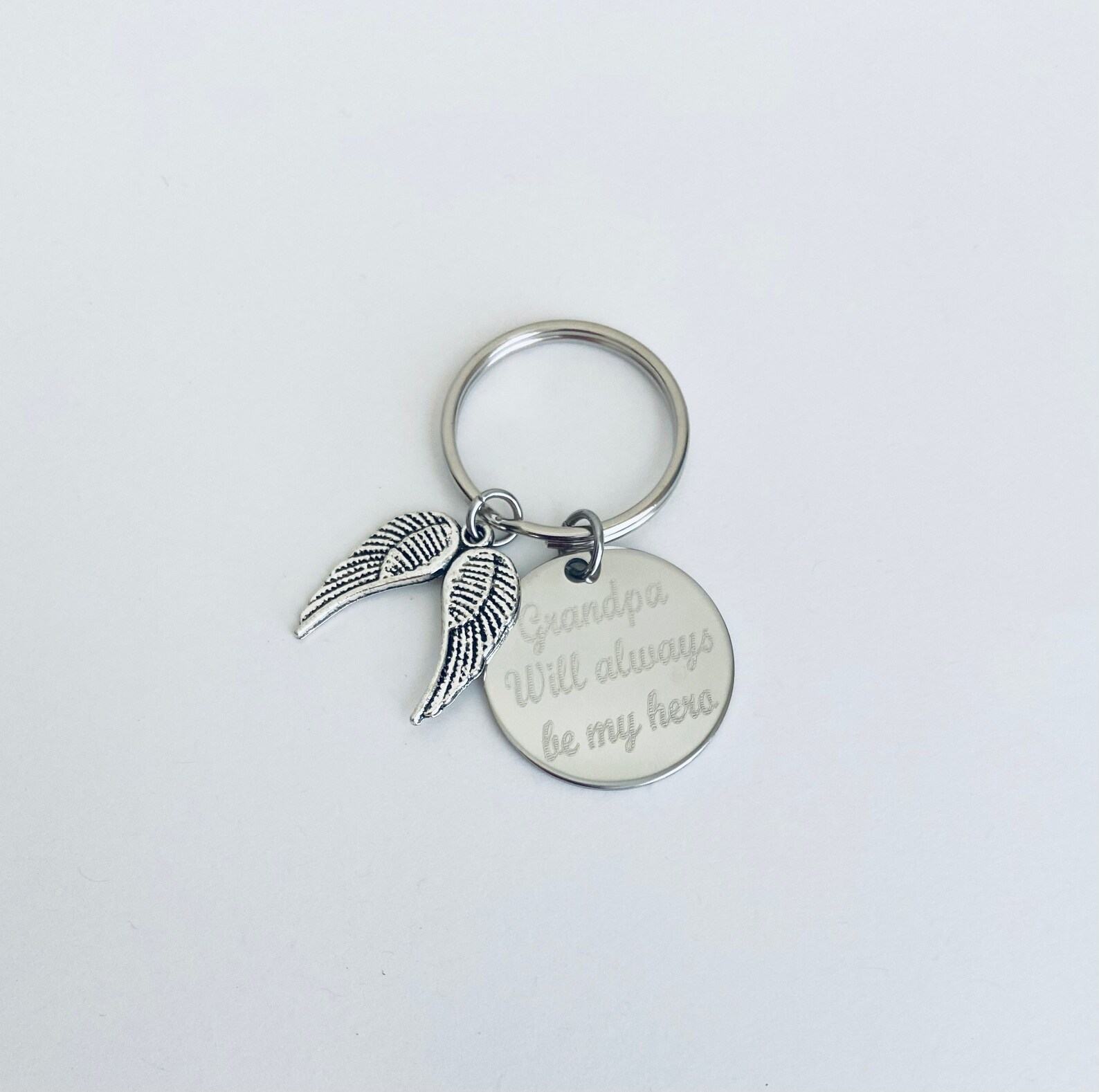 Personalized Angel Wings Key Chain. Customized Stainless Steel - Etsy