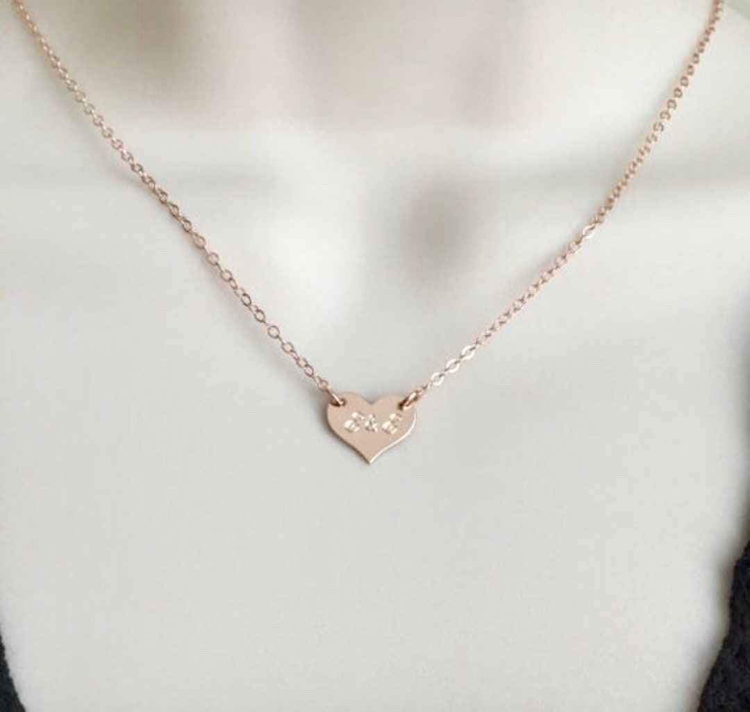 Personalized Name Necklace.small Heart Necklace.sterling Silver. Gold ...