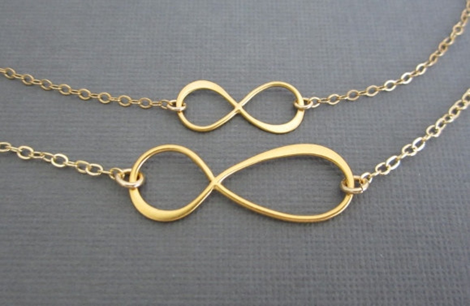 Mother Daughter Infinity Necklace Set. Gold Infinity Necklaces. Gold ...