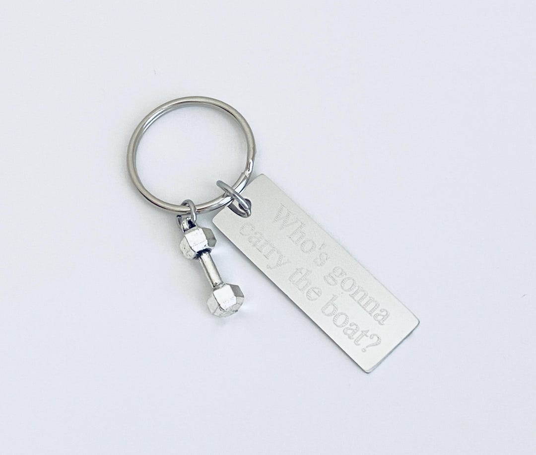 Personalized Dumbbell Key Chain. Customized Stainless Steel Tag ...
