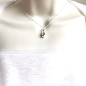 Sterling Silver Tear Drop Necklace. Silver Drop Necklace. - Etsy