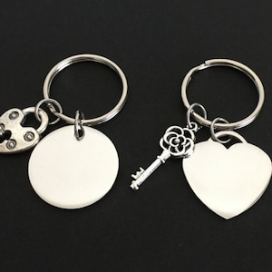 Personalized Heart & Lock Key Chain Set. Husband and Wife Key Chains ...