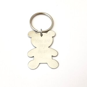 Customized Bear Key Chain.engraved Stainless Steel Bear Key Chain ...