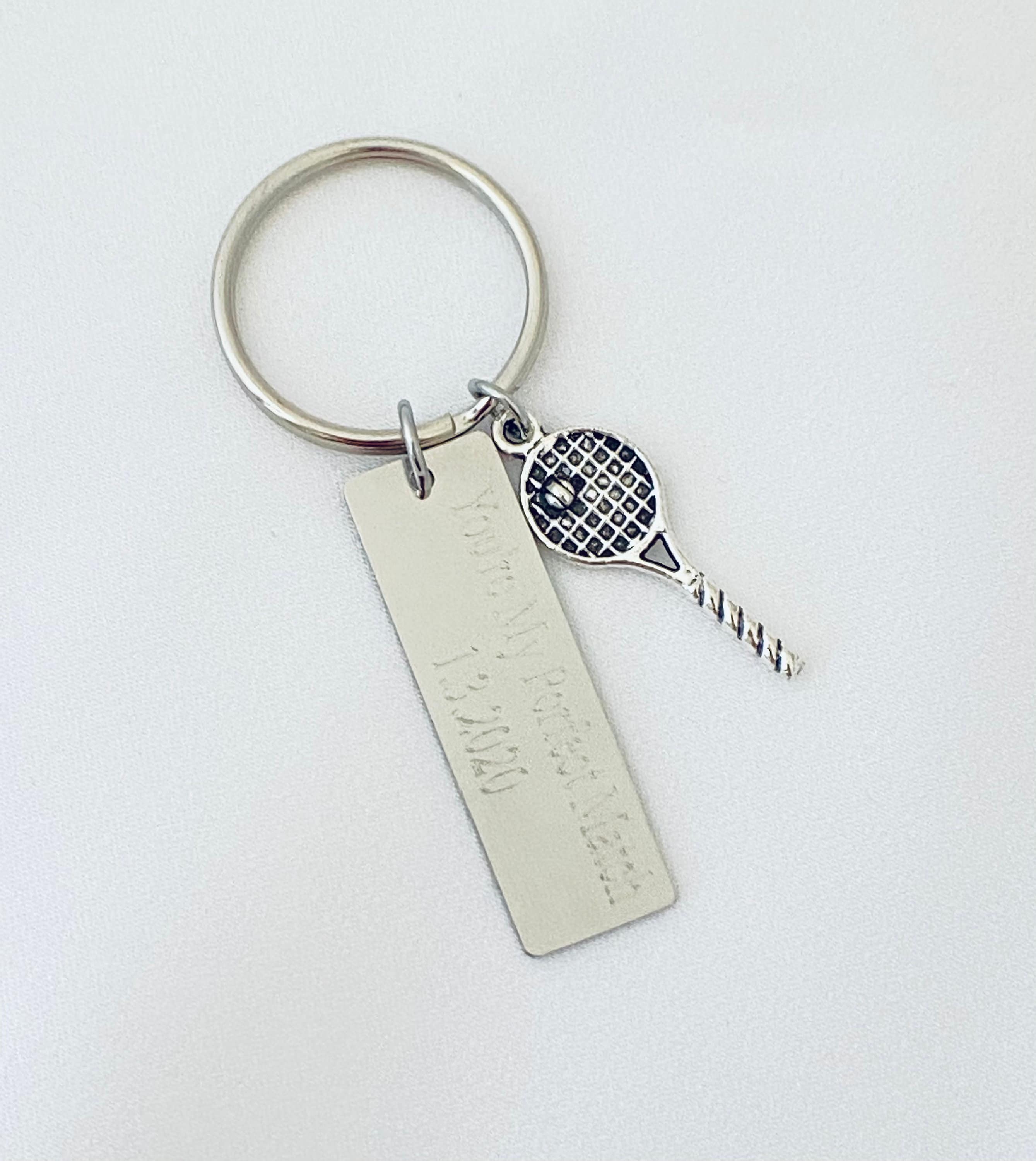 Tennis Key Chain. Personalized Stainless Steel Key Chain. | Etsy