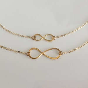 Mother Daughter Infinity Necklace Set. Gold Infinity Necklaces. Gold ...