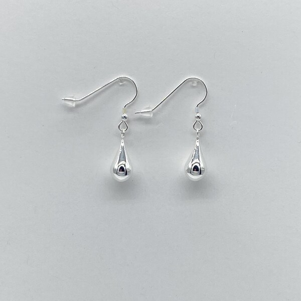 Silver Tear Drop Earrings - Etsy