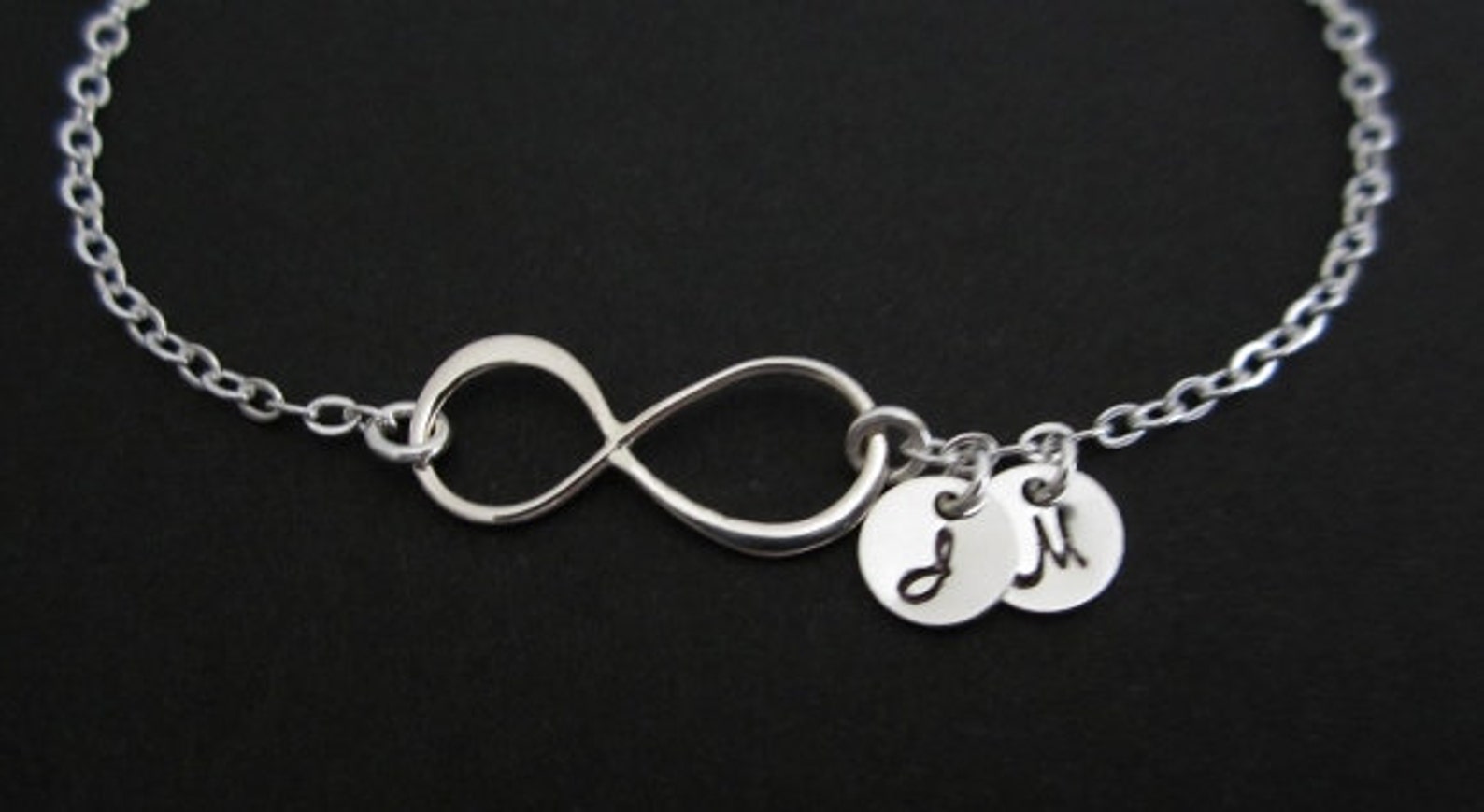 Infinity Bracelet. Personalized Sterling Silver Bracelet. | Etsy
