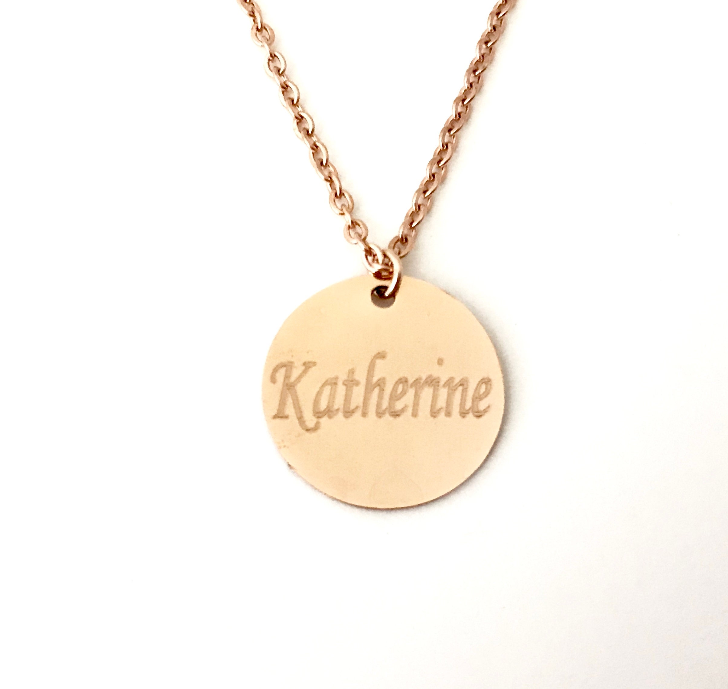 Rose Gold Name Necklace. Monogram Pink Gold Jewelry. Rose Gold | Etsy