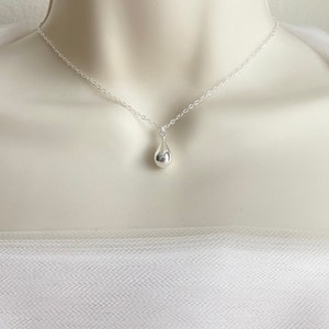 Sterling Silver Tear Drop Necklace. Silver Drop Necklace. Layered ...
