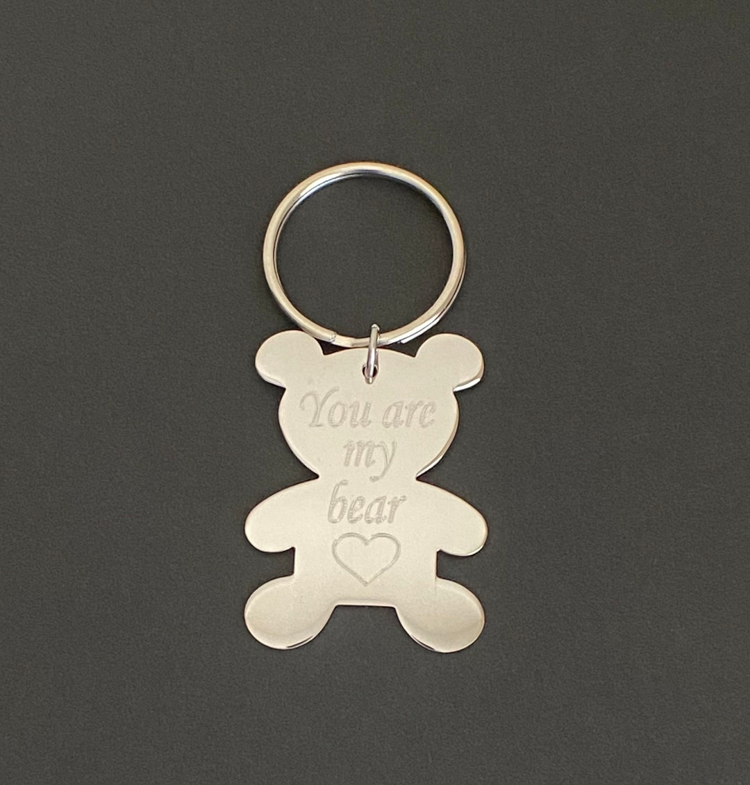 Customized Bear Key Chain.engraved Stainless Steel Bear Key Chain ...