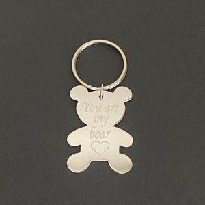 Customized Bear Key Chain.engraved Stainless Steel Bear Key Chain ...