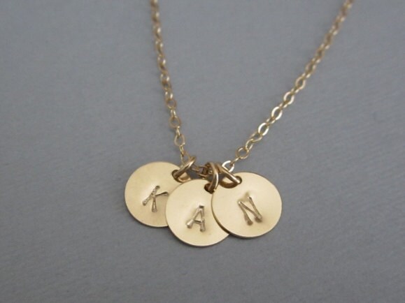 Gold Initial Necklace. Personalized Gold Filled Necklace. | Etsy