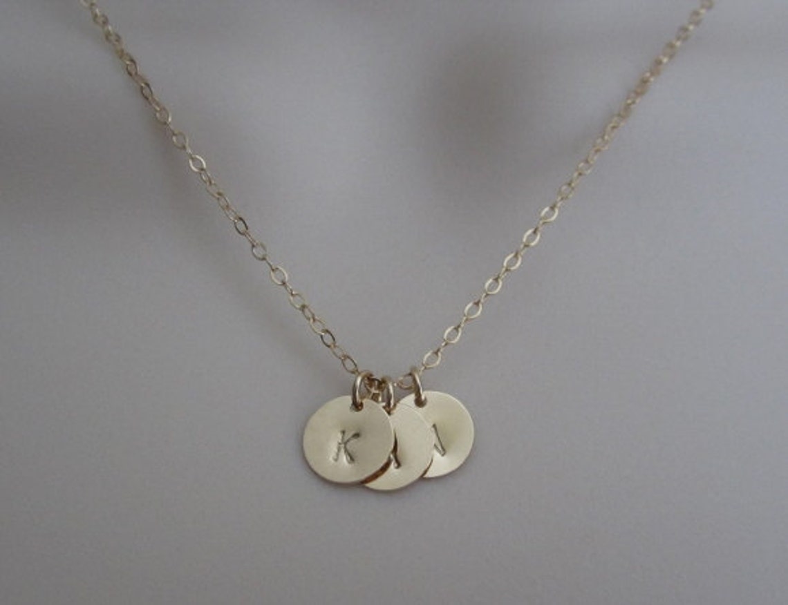 Gold Initial Necklace. Personalized Gold Filled Necklace. - Etsy