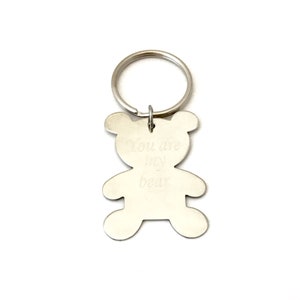 Customized Bear Key Chain.engraved Stainless Steel Bear Key Chain ...