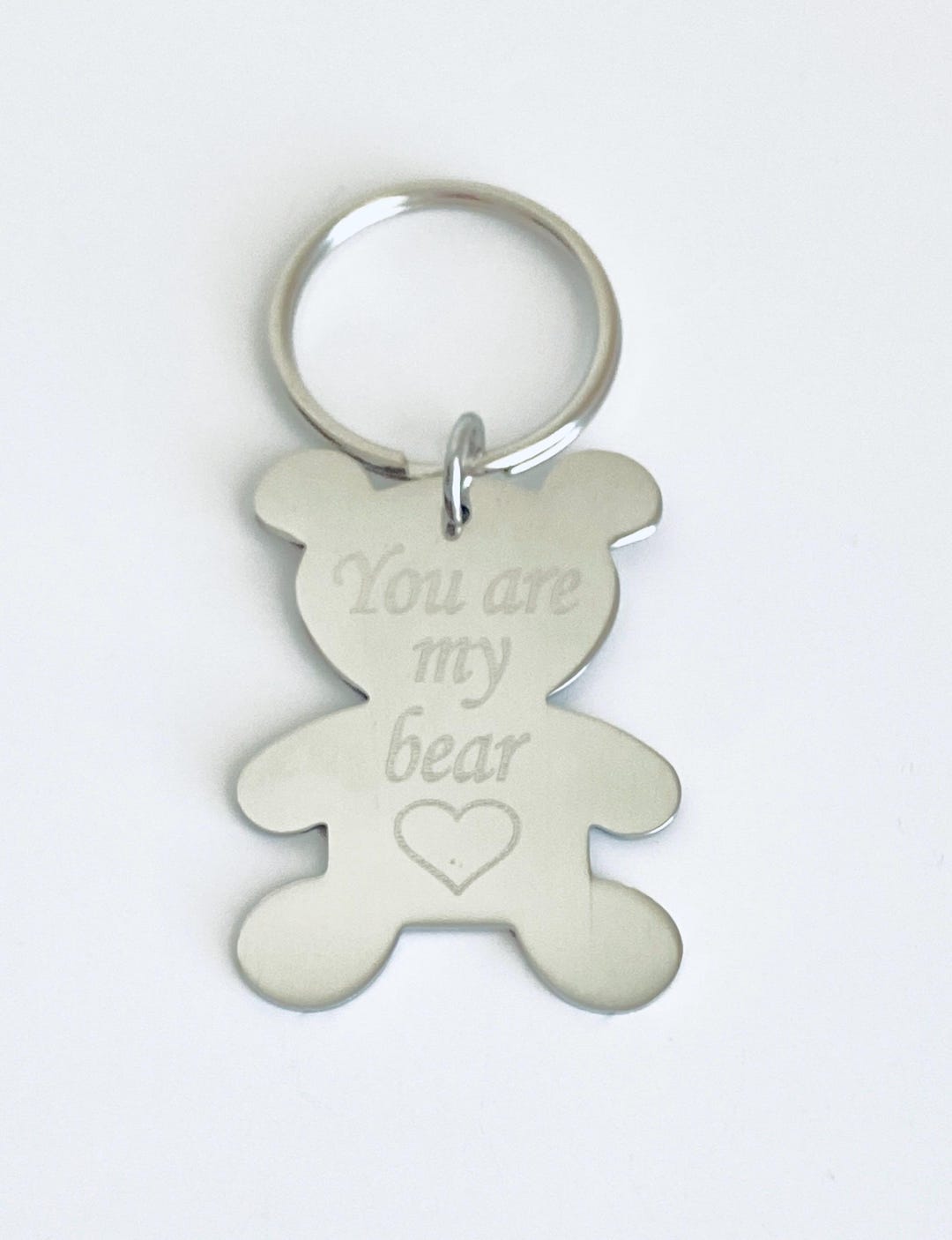 Customized Bear Key Chain.engraved Stainless Steel Bear Key Chain ...