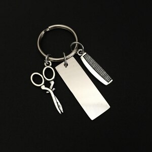 Personalized Hair Stylist Key Chain. Customized Stainless Steel Tag ...