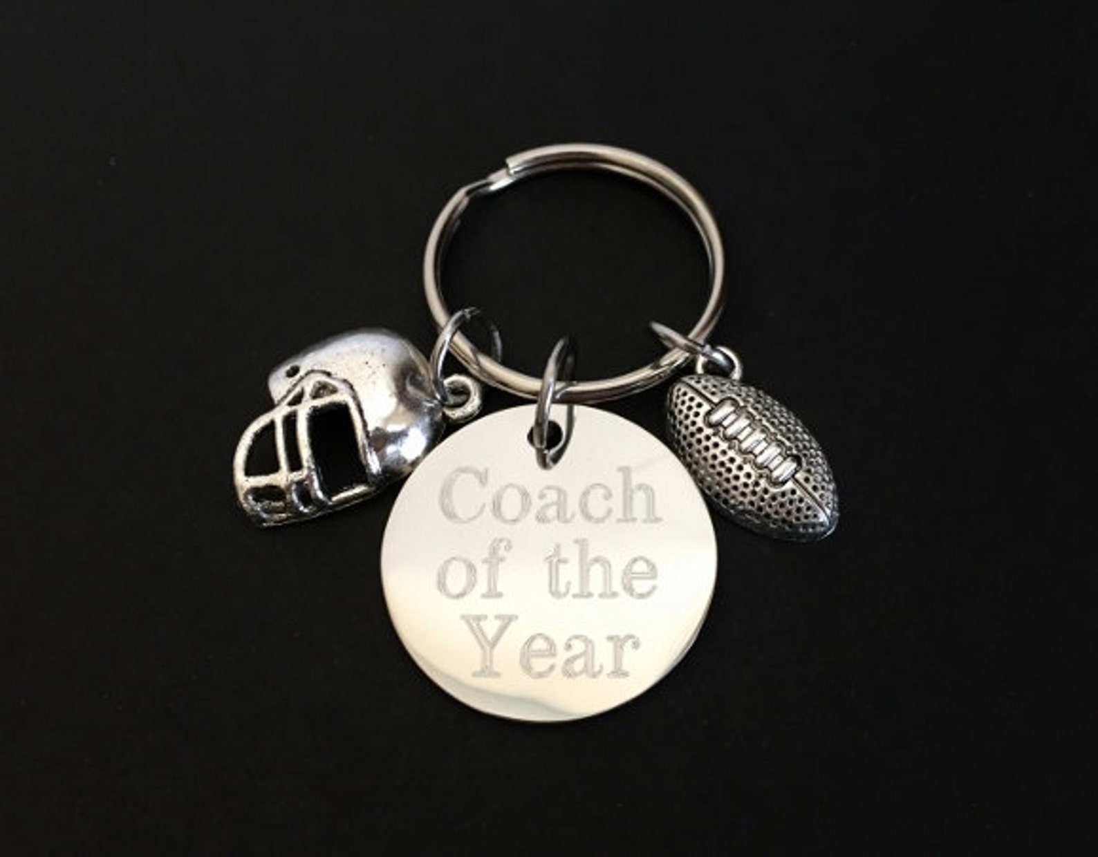 Personalized Football Key Chain. Pewter Football Helmet Key - Etsy