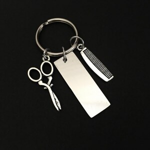 Personalized Hair Stylist Key Chain. Customized Stainless Steel Tag ...