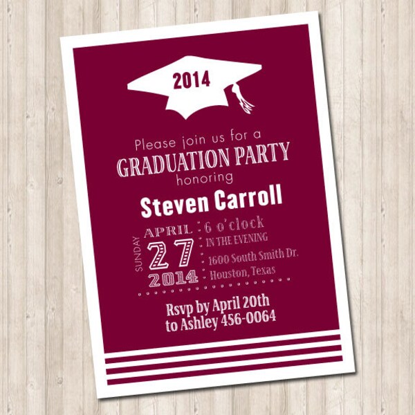 Graduation Hat Invitation - Etsy