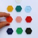 Set of 6 Colourful 20mm Hexagonal Acrylic Buttons - Eco Friendly Sewing ...