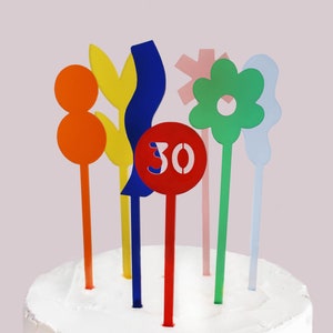 Colourful Art Inspired Cake Topper Set- Personalised Birthday Cake ...