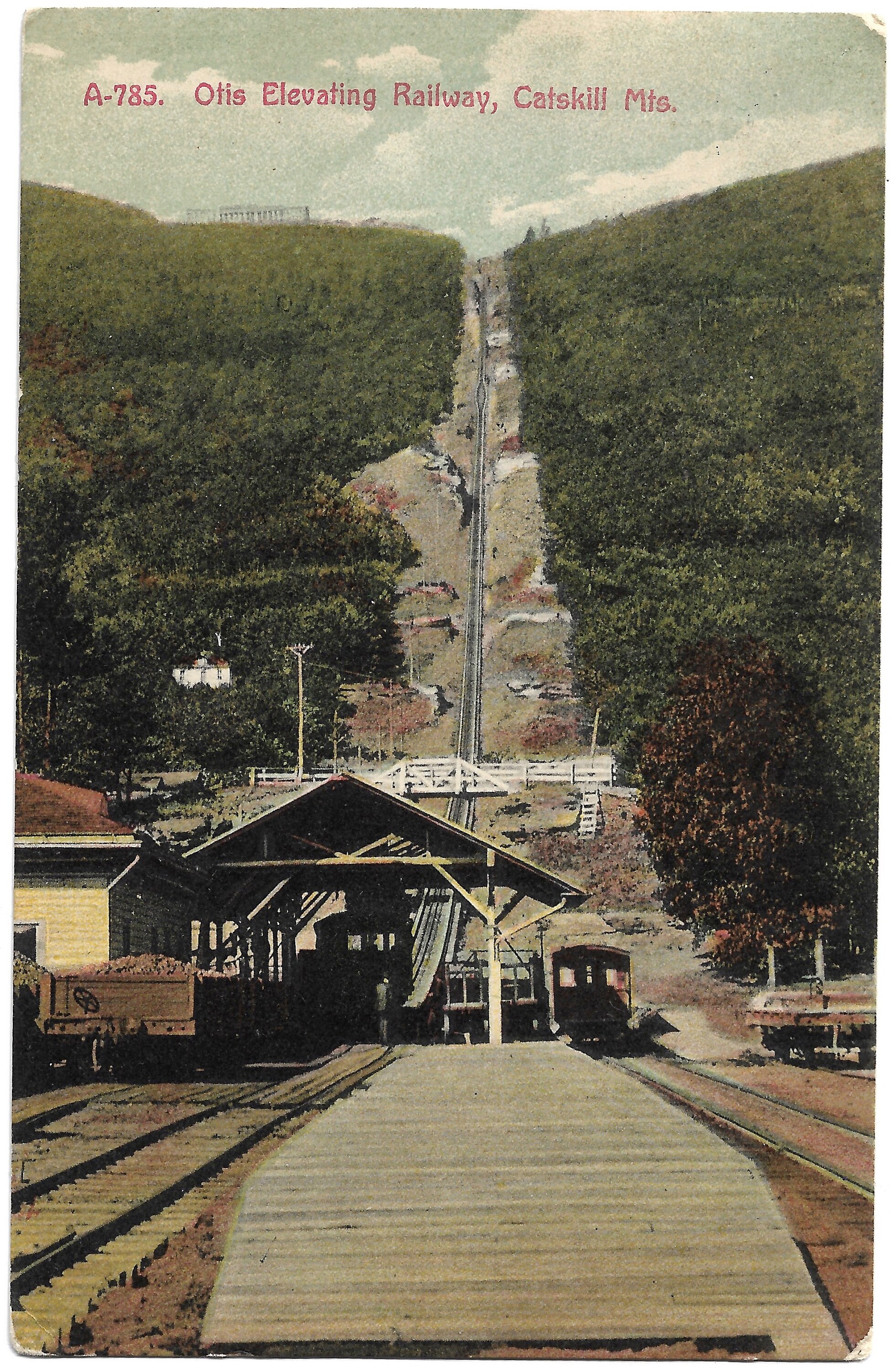 Antique New York Railroad Postcard Catskill Mtns Otis Elevating Railway ...
