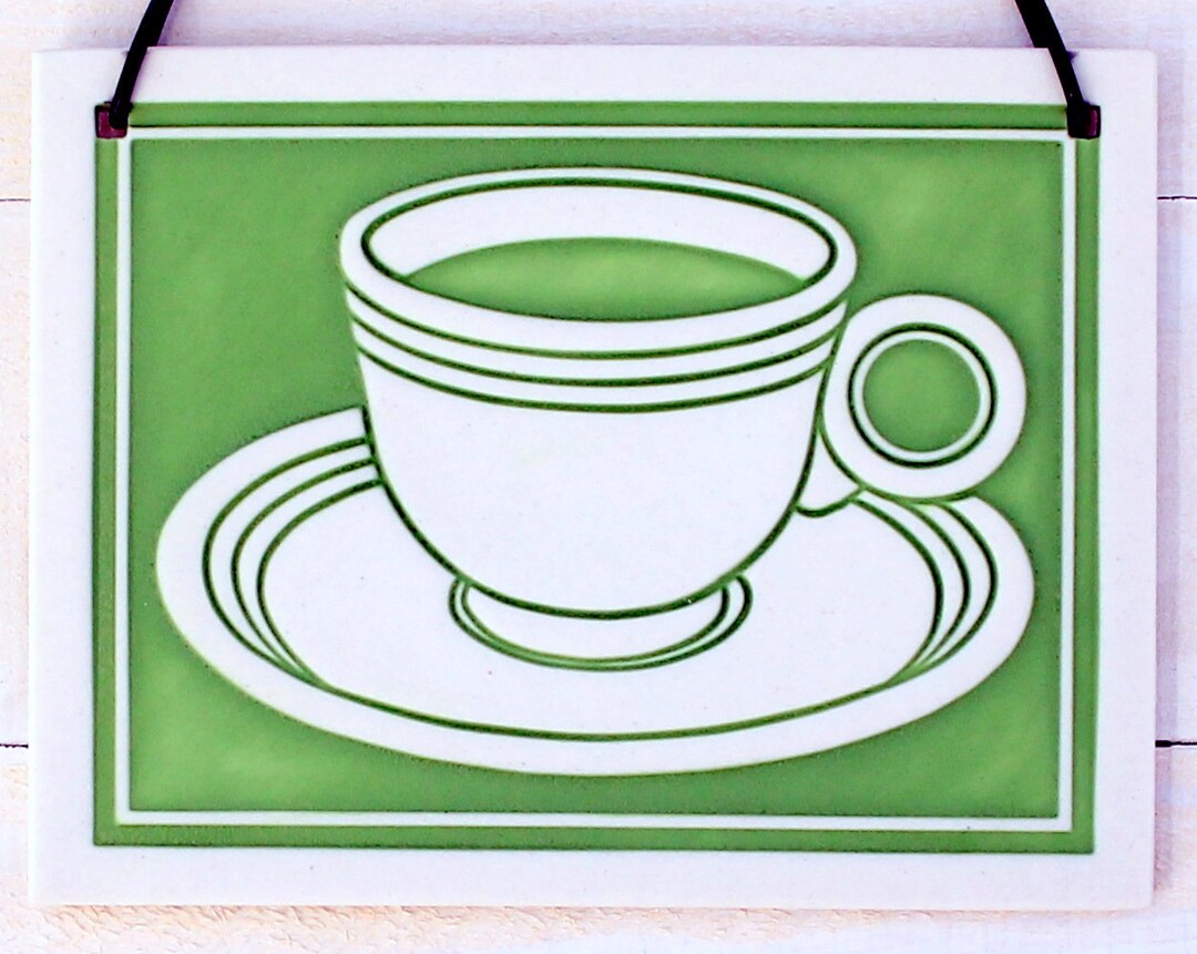 Cup and Saucer Porcelain Wall Tile - Etsy