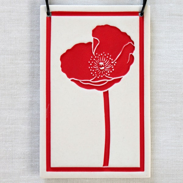 Ceramic Poppy Wall Art - Etsy