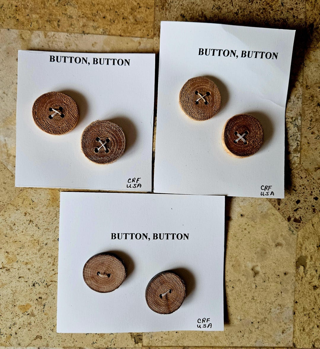 Vintage Hand Made Wood Buttons on Cards: Vintage Hand Made Antler ...