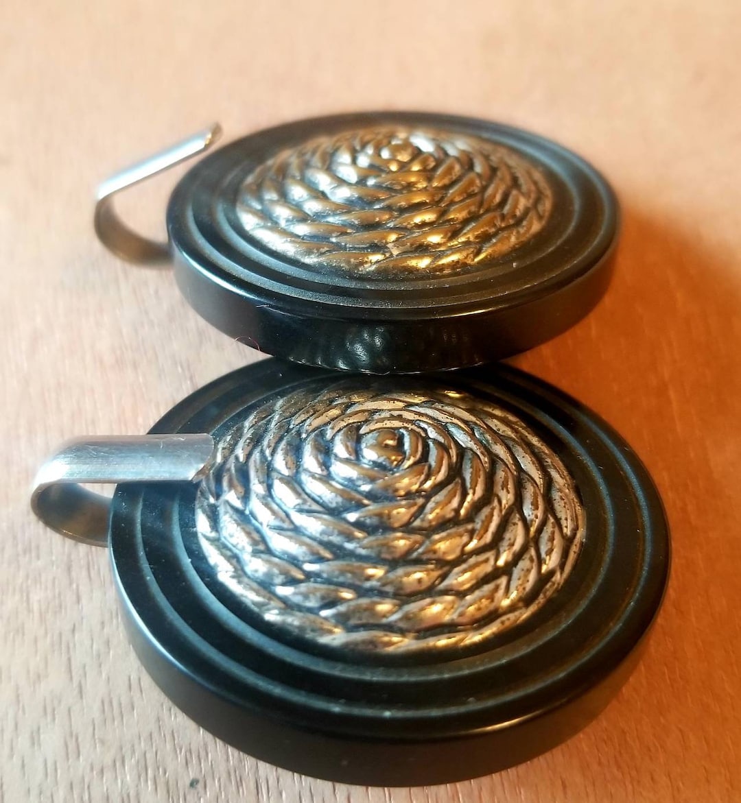 Vintage Black Coat Clasp: Silver Rosette Buckle - Etsy