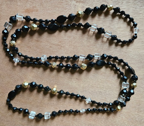 Plastic Black Bead Necklaces/ Oversized Black Bead Ne… - Gem