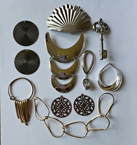 Jewelry Findings Repurpose Jewelry Findings Jewelry Craft Items Collage Medium Large Metal Art Media Repurpose Metal Art