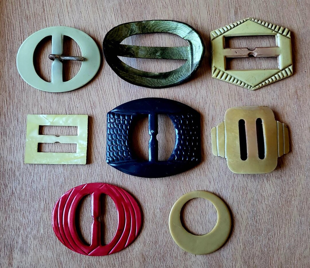 Vintage Celluloid Buckle Slides/vintage Slides/vintage Buckles/vintage ...