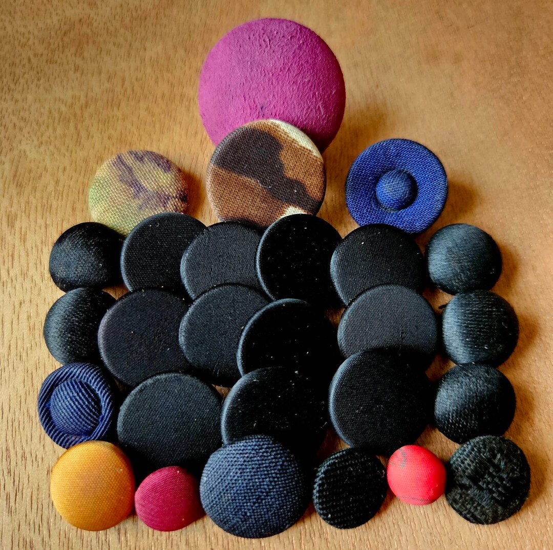 Vintage Fabric Buttons: Suit Coat Cloth Buttons, Set of 27 - Etsy