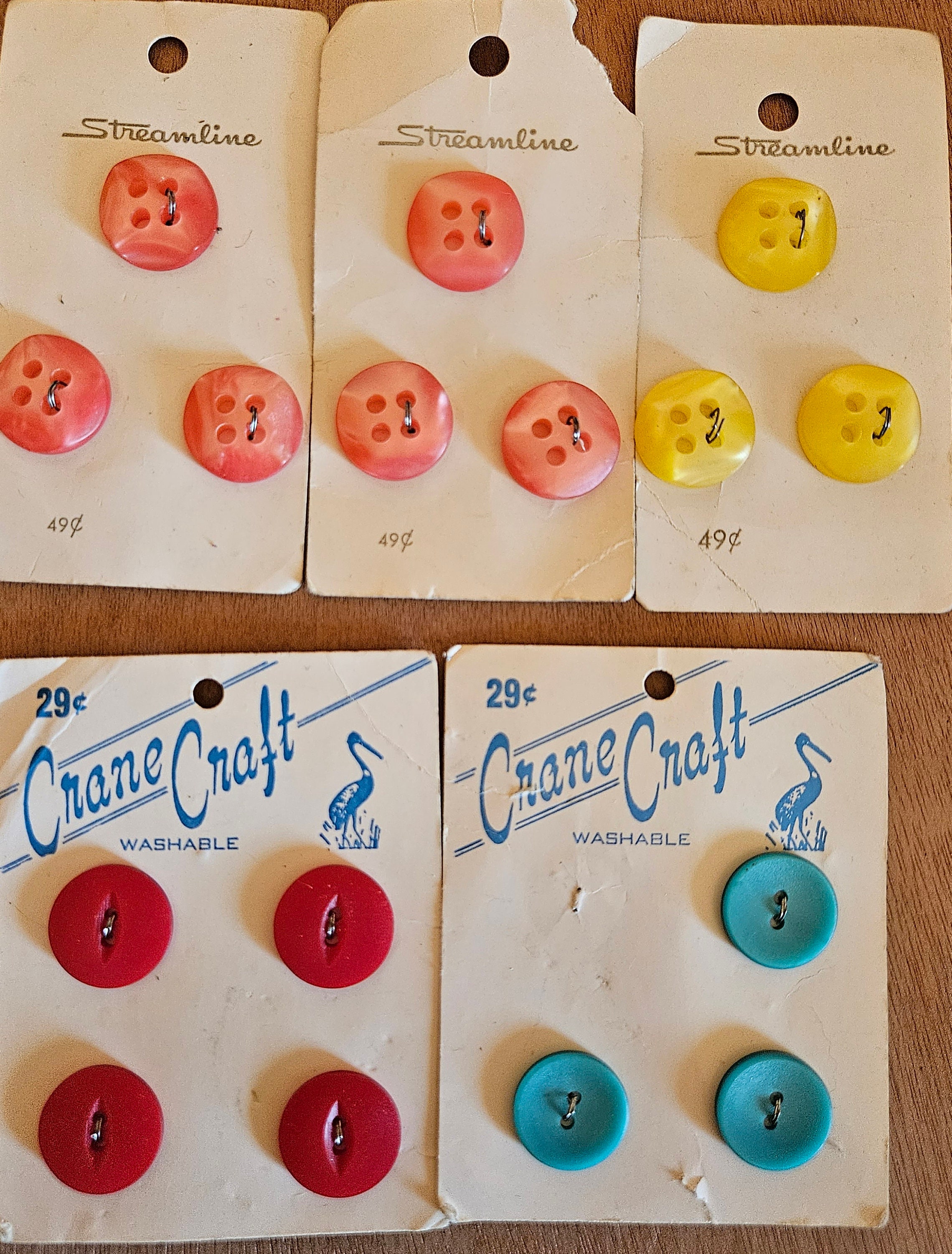 Vintage Original Card Buttons/vintage Streamline Buttons Vintage JHB ...