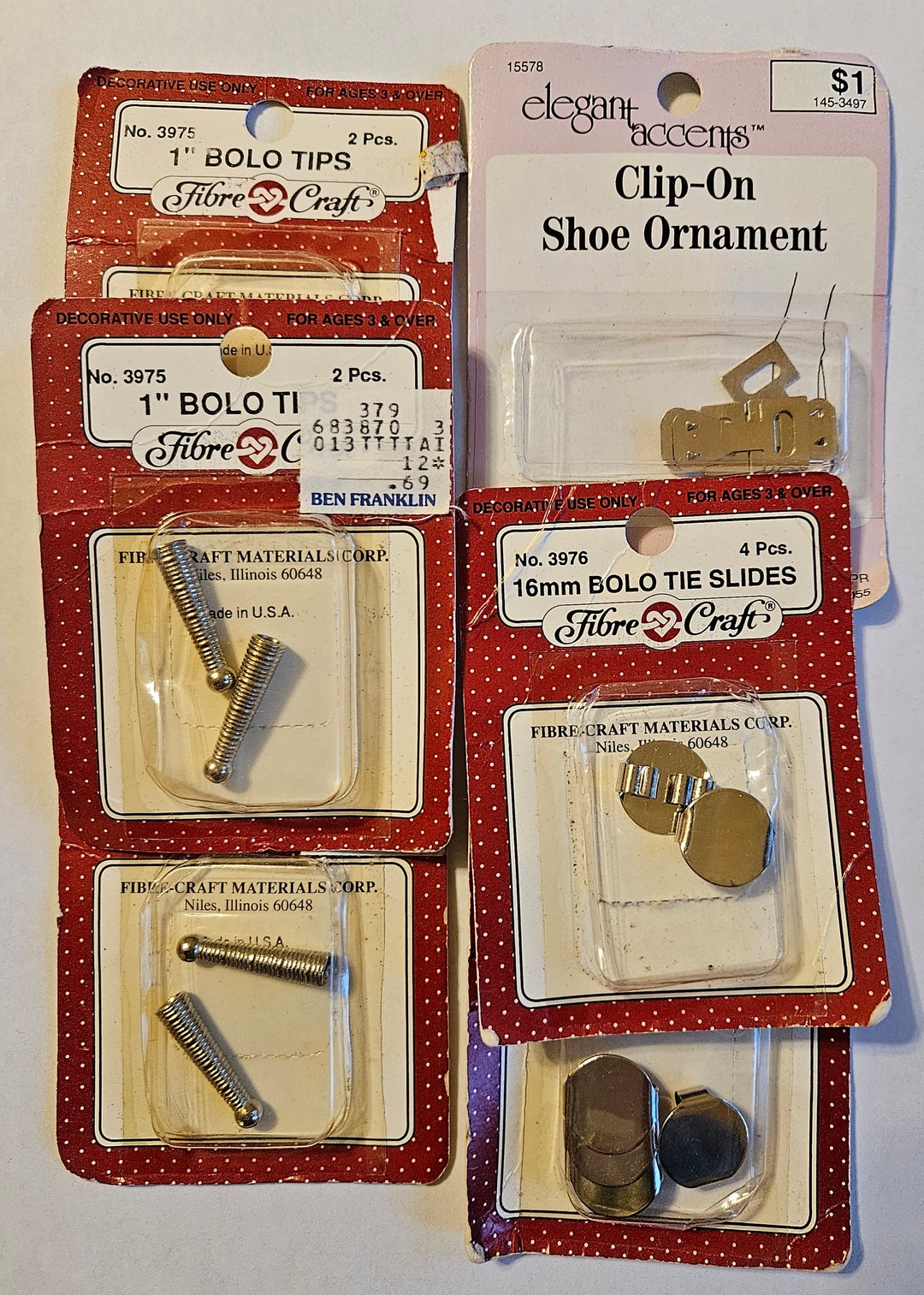 Bolo Tie Ends/ Bolo Tie Slides/ Clip on Shoe Ornament/ Fiber Craft Bolo ...