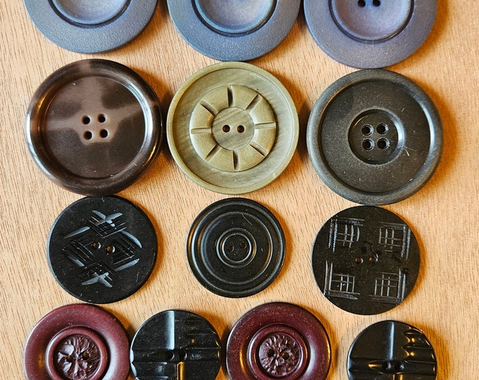 Vintage Buttons/vintage Coat Buttons/vintage Imitation Leather Coat ...