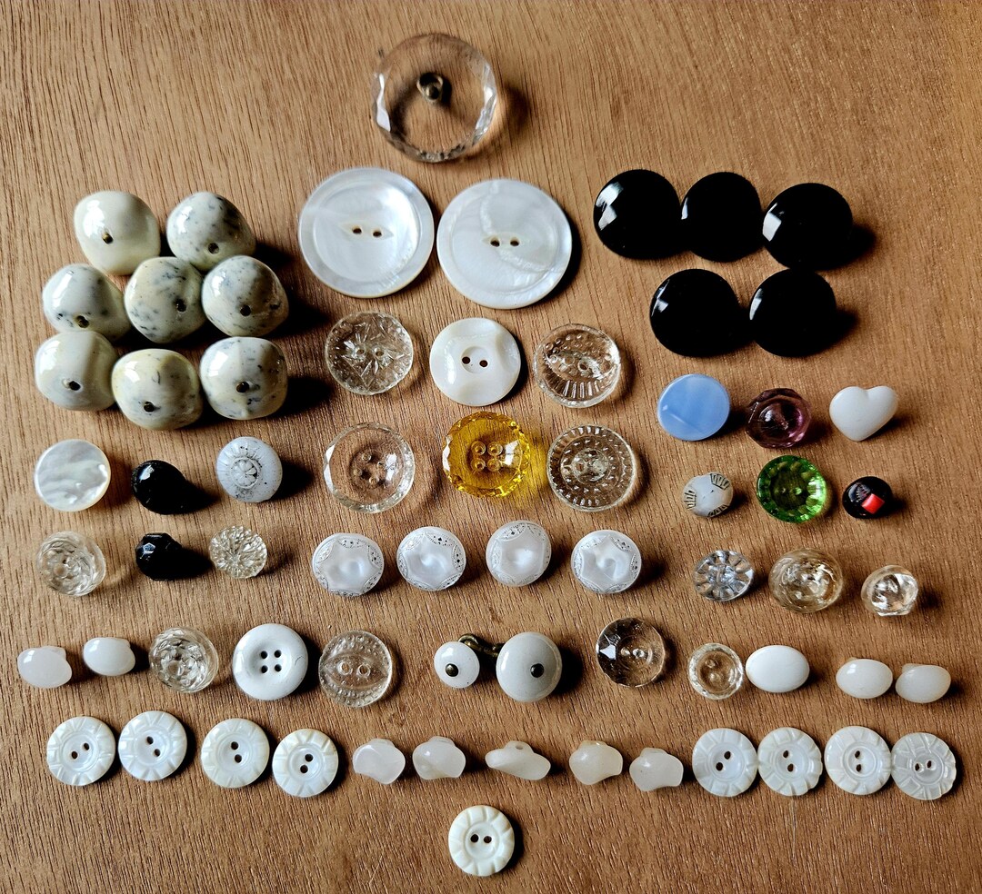 Vintage Glass Button Lot/ceramic Shank Buttons/ Sew Through & Shank ...